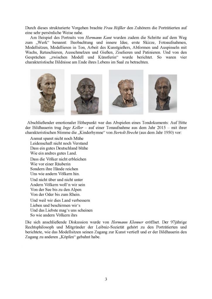 » BIESDORFER BEGEGNUNG mit der Bildhauerin Christine Rößler am 14. Juni ...